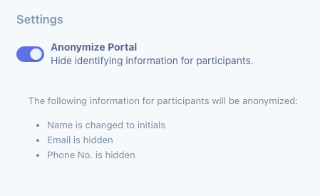 Anonymize Client Portal